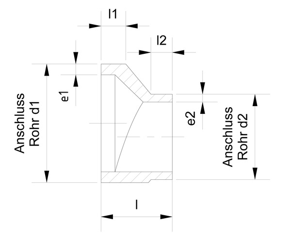 PE 100 Reducers excentric, machined - 015000480